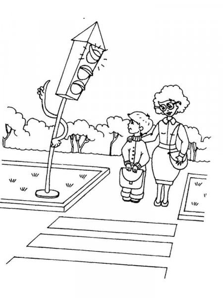 Traffic lights coloring pages