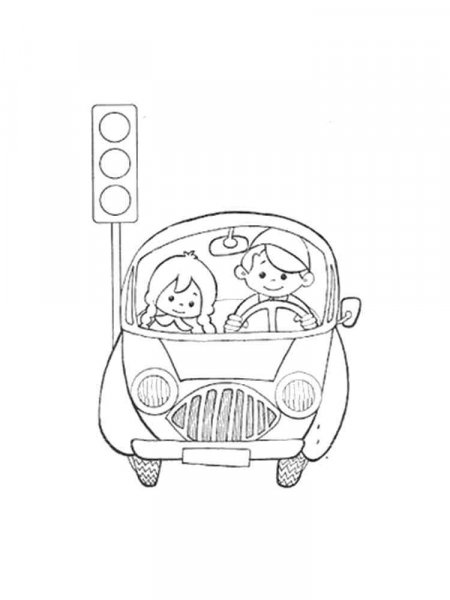 Traffic lights coloring pages