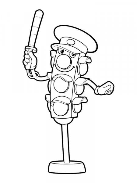 Traffic lights coloring pages