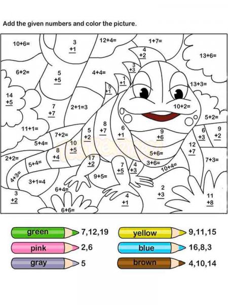 Addition coloring pages
