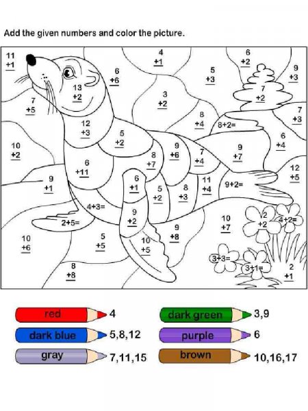 Addition coloring pages