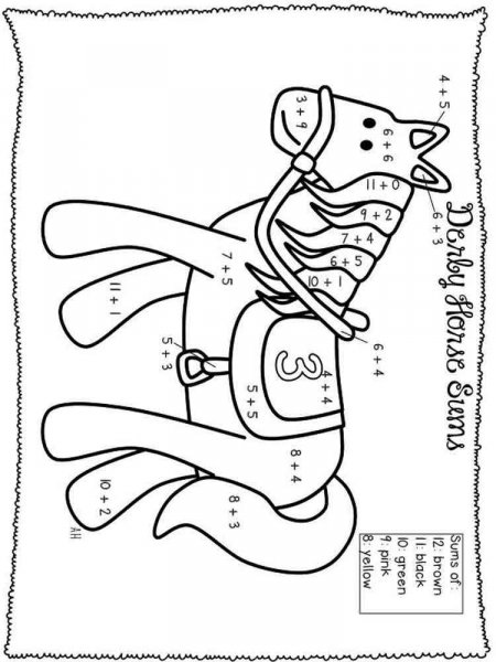 Addition coloring pages
