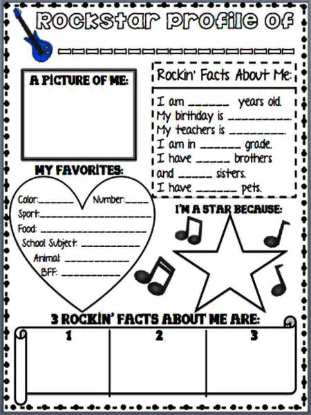 All About Me coloring pages
