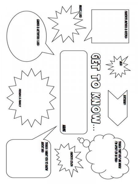 All About Me coloring pages