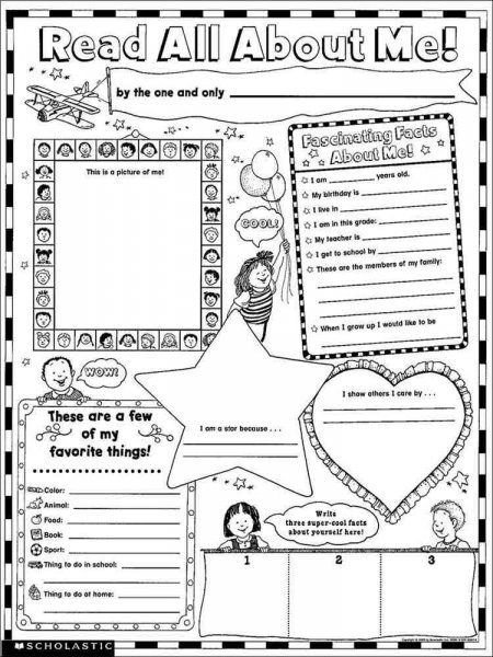 All About Me coloring pages