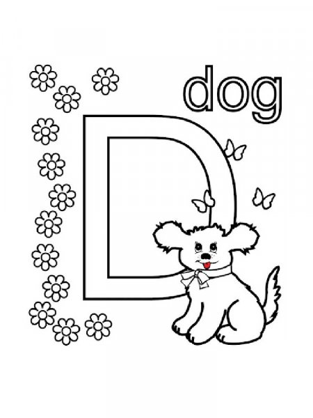 Letter D coloring pages