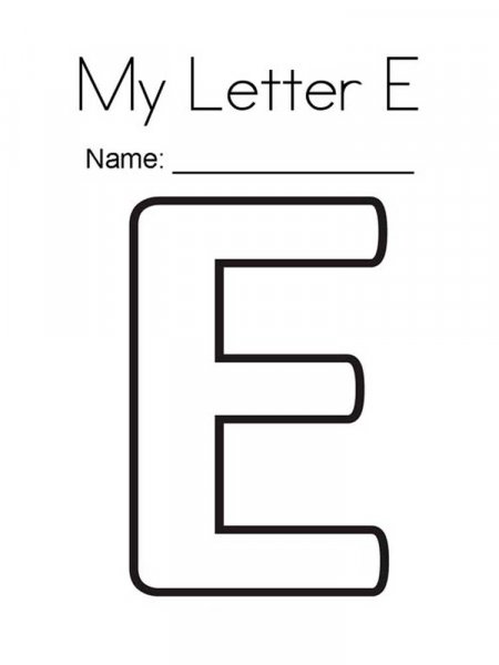 Letter E coloring pages