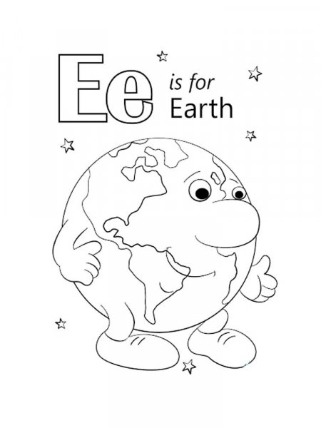 Letter E coloring pages