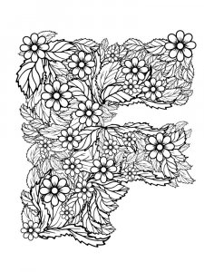 Letter F coloring pages