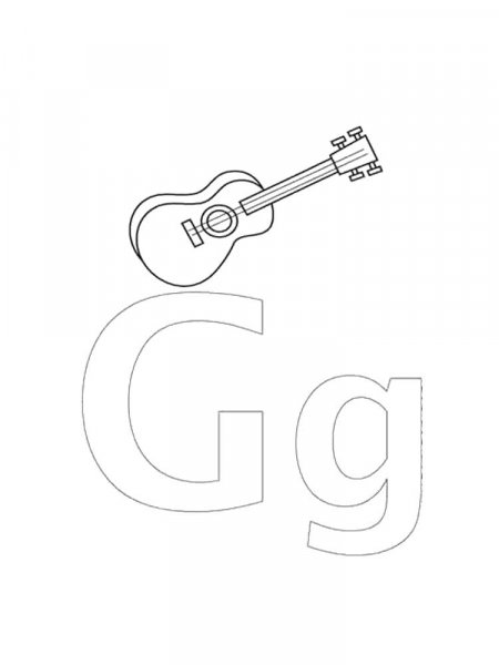 Letter G coloring pages