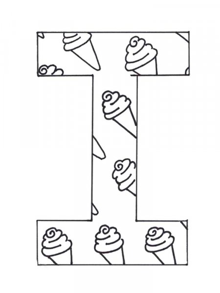 Letter I coloring pages