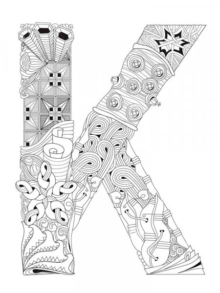 Letter K coloring pages