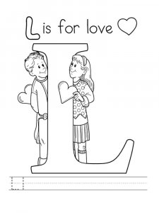 Letter L coloring pages