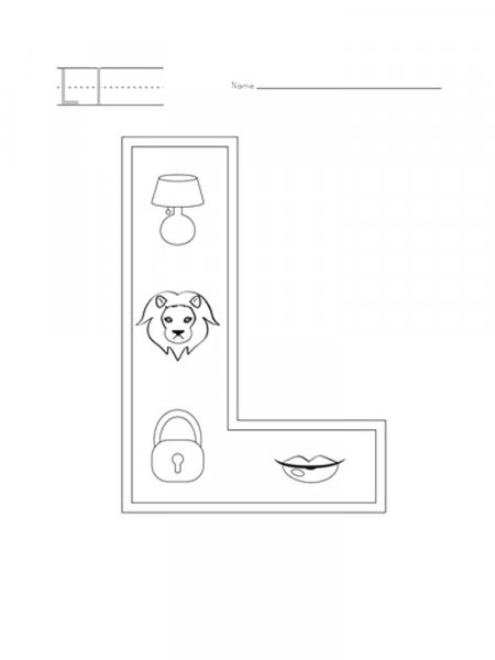 Letter L coloring pages