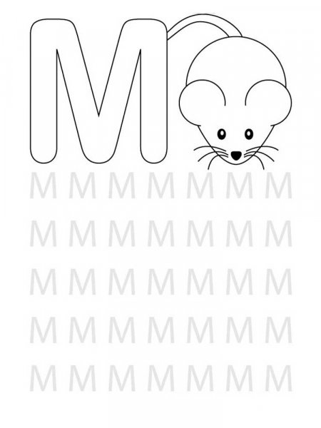 Letter M coloring pages