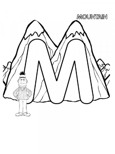 Letter M coloring pages