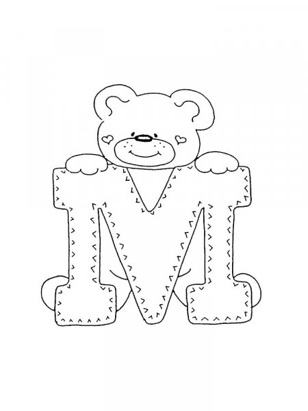 Letter M coloring pages