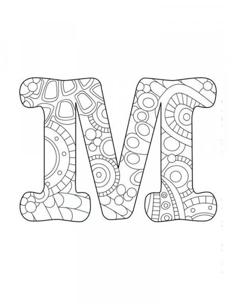 Letter M coloring pages