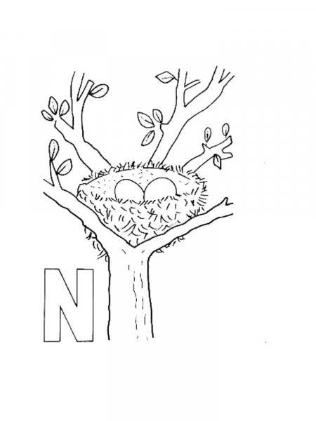 Letter N coloring pages