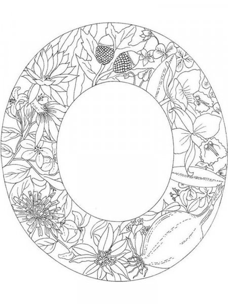 Letter O coloring pages