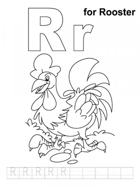 Letter R coloring pages