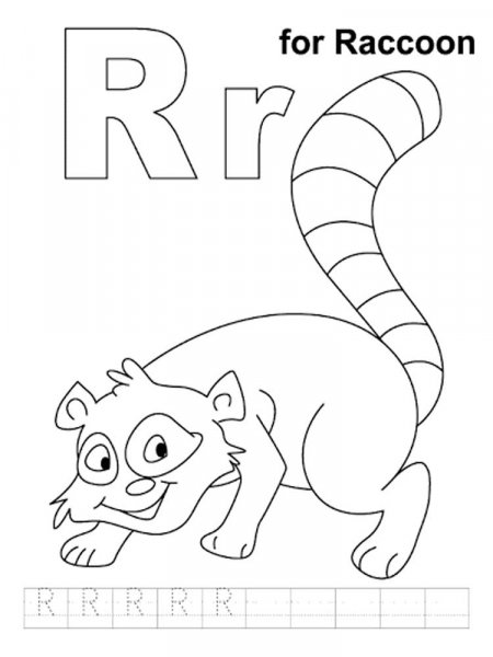 Letter R coloring pages