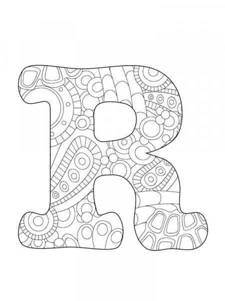 Letter R coloring pages