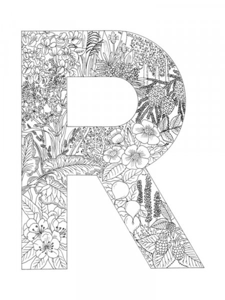 Letter R coloring pages