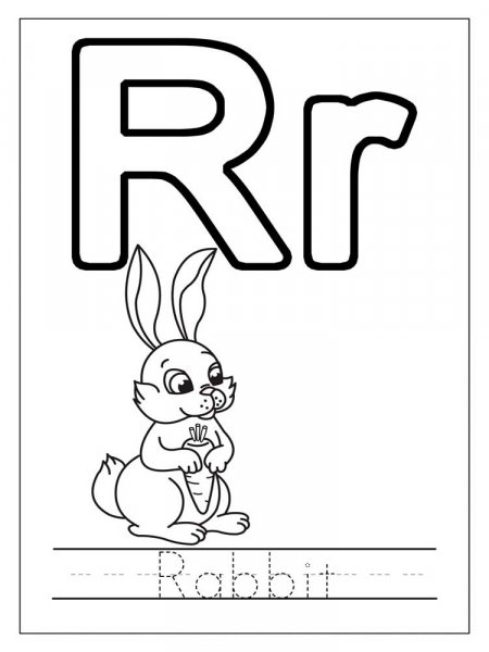 Letter R coloring pages