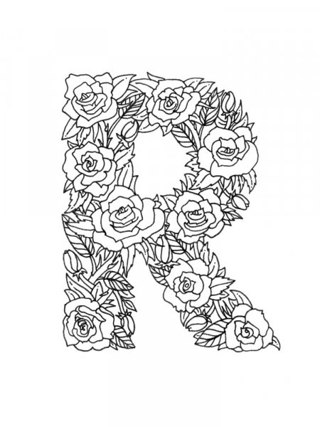 Letter R coloring pages