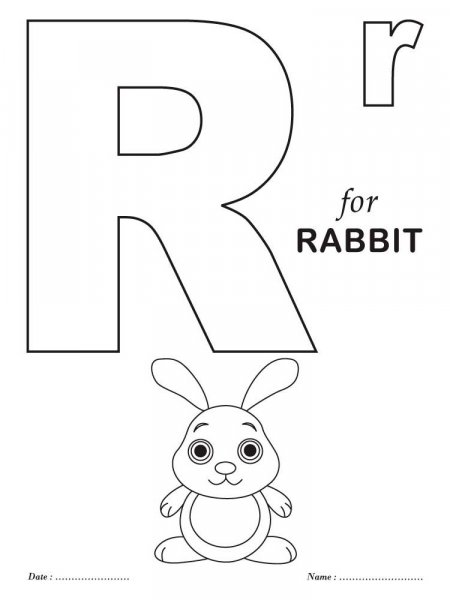 Letter R coloring pages