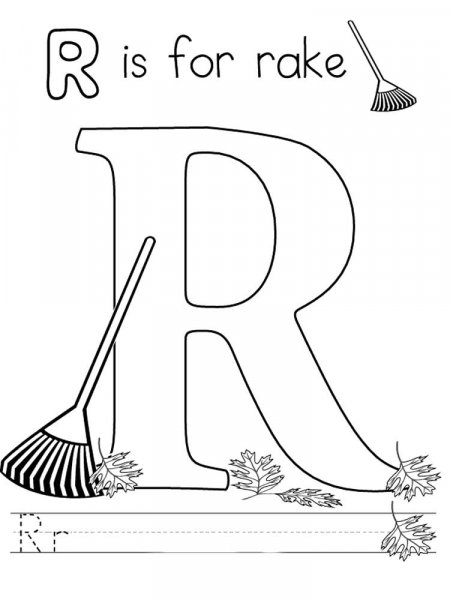Letter R coloring pages