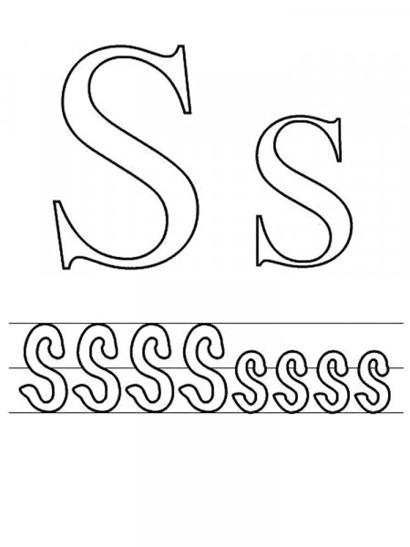 Letter S coloring pages