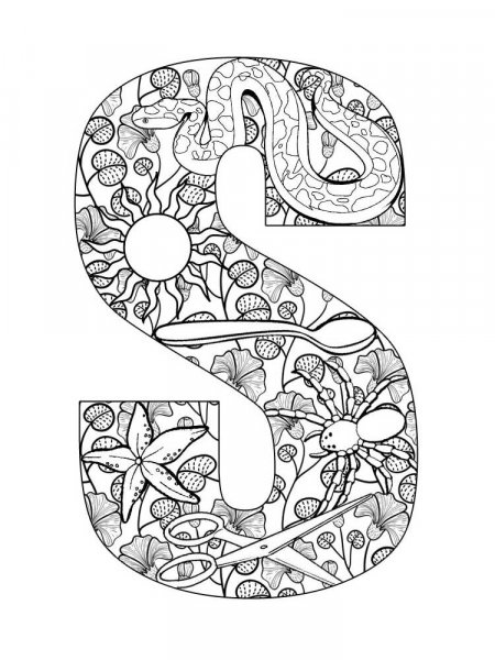 Letter S coloring pages