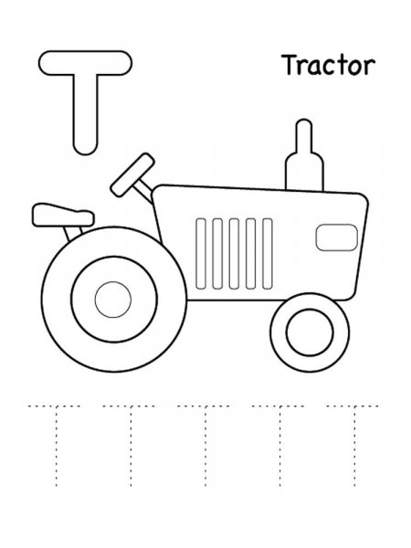Letter T coloring pages