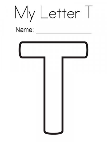 Letter T coloring pages