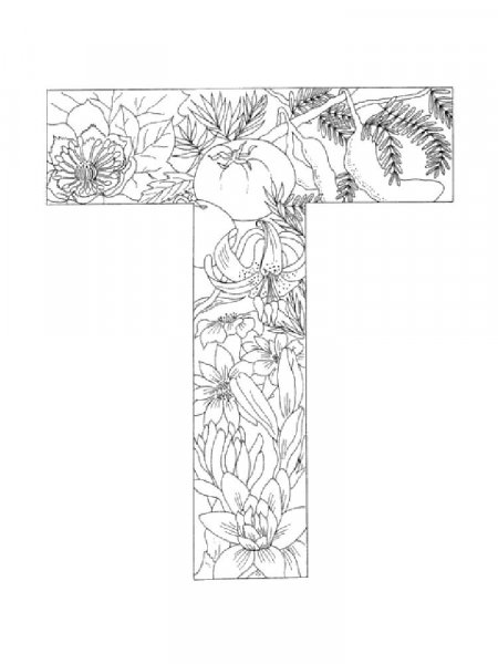 Letter T coloring pages