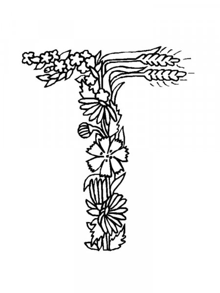Letter T coloring pages