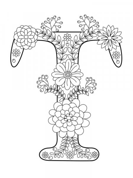 Letter T coloring pages