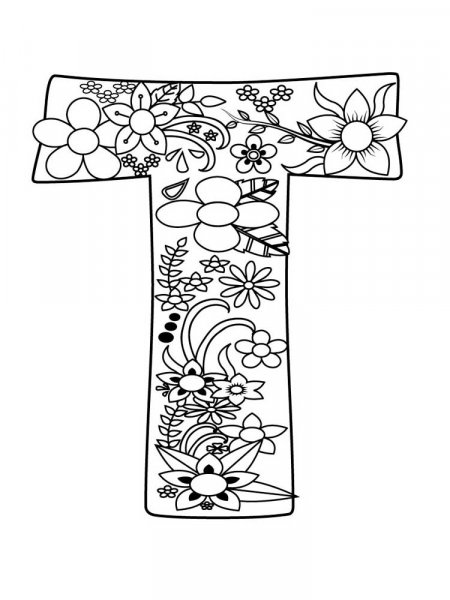 Letter T coloring pages