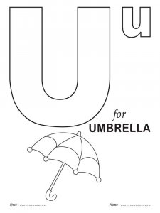 Letter U coloring pages