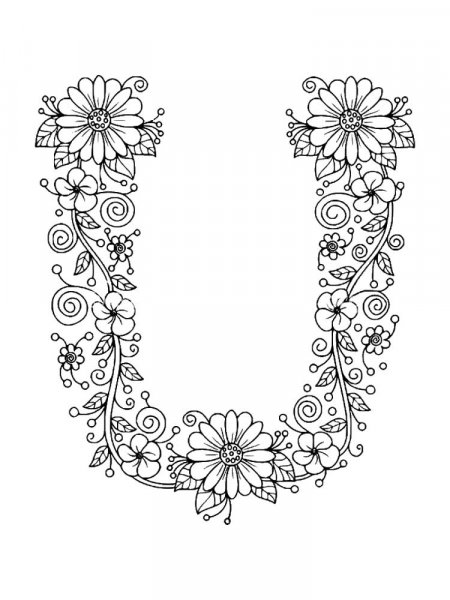 Letter U coloring pages