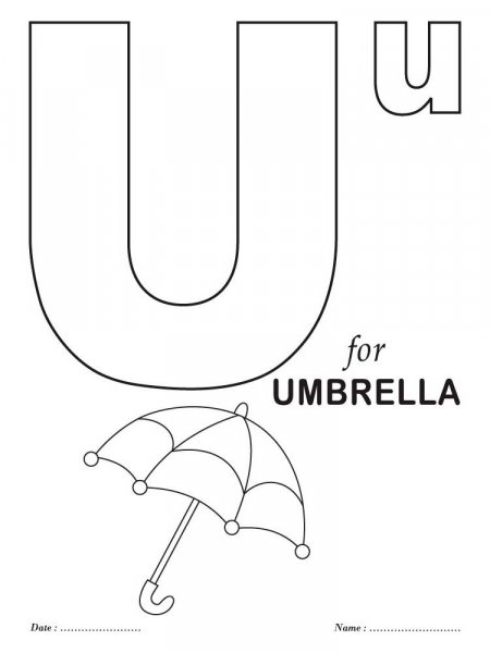 Letter U coloring pages