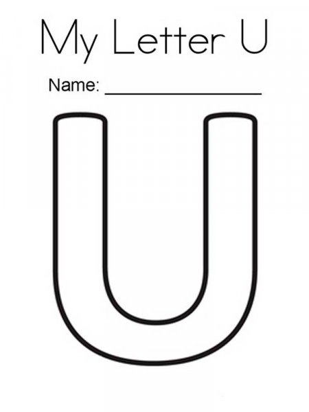Letter U coloring pages