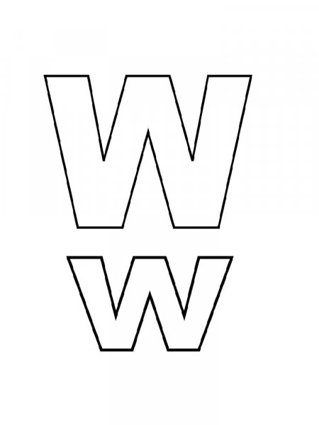 Letter W coloring pages