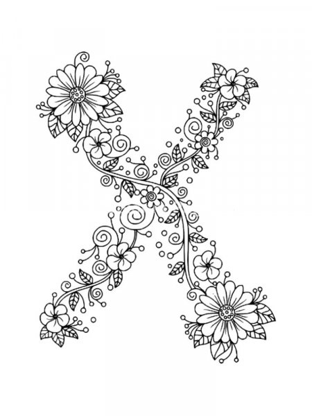 Letter X coloring pages
