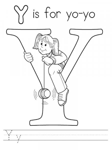 Letter Y coloring pages