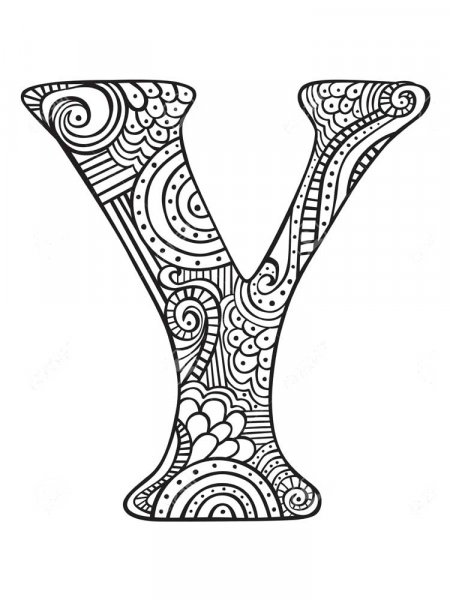 Letter Y coloring pages