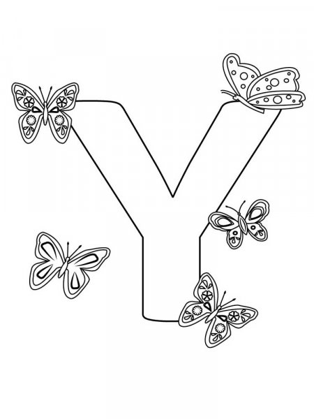 Letter Y coloring pages