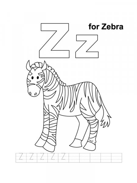 Letter Z coloring pages